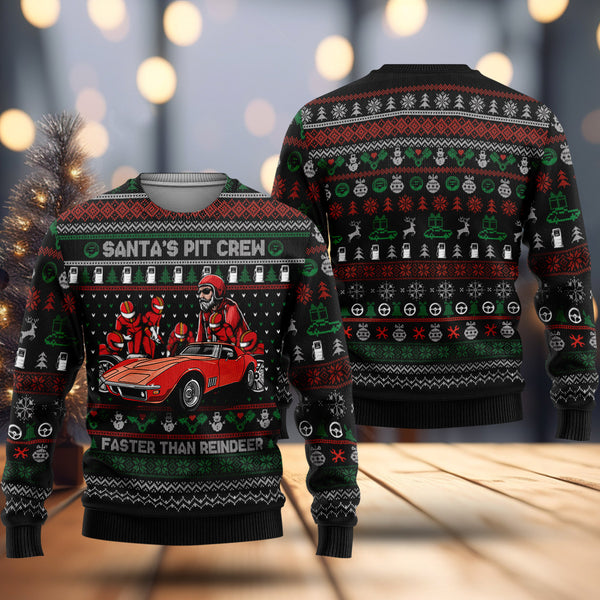Vette Christmas Sweater - Vette Santa's Pit Crew - TrendySweety