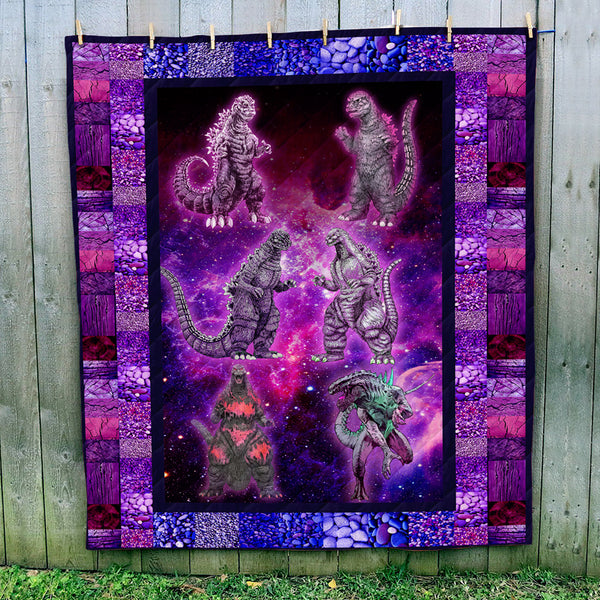 Godzilla Collection Purple Art Quilt - TrendySweety