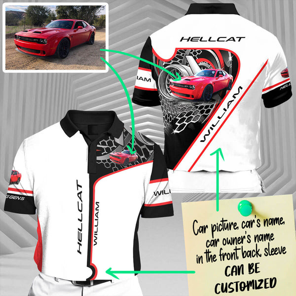 Personalized Racing Car Short Sleeve Polo T-Shirt - TrendySweety