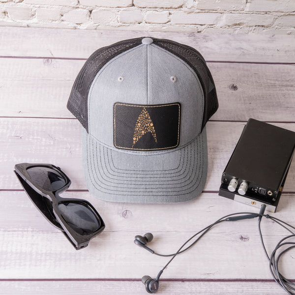 Starfleet Insignia Leather Patch Mesh Back Snapback Hat - TrendySweety