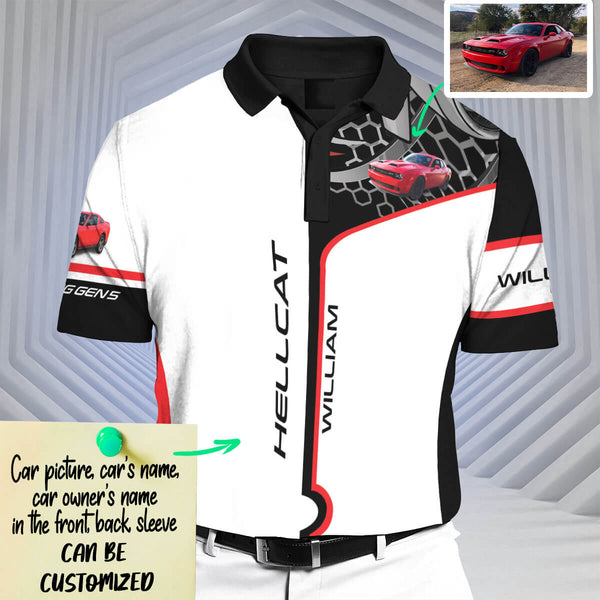 Personalized Racing Car Short Sleeve Polo T-Shirt - TrendySweety