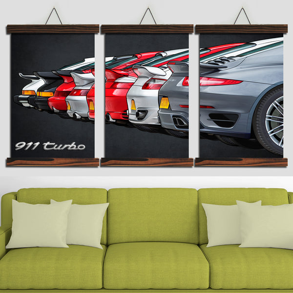 911 Turbo Evolution Canvas Wall Art - TrendySweety