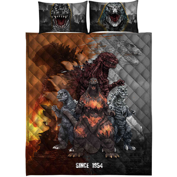 Sensational Godzilla Art Quilt Bedding Set - TrendySweety